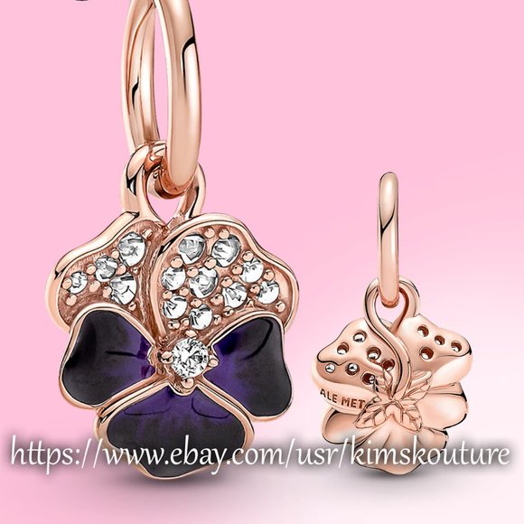 Pandora | Jewelry | Pandora Deep Purple Pansy Flower Dangle Charm 78776c0 | Poshmark